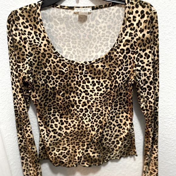 Tops | Cheetah Tight Crop Top L | Poshmark